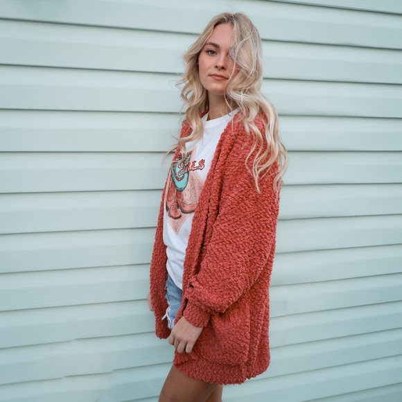 Sweaters | New Butter Soft Dusky Pink Open Front Fuzzy Cardigan | Poshmark